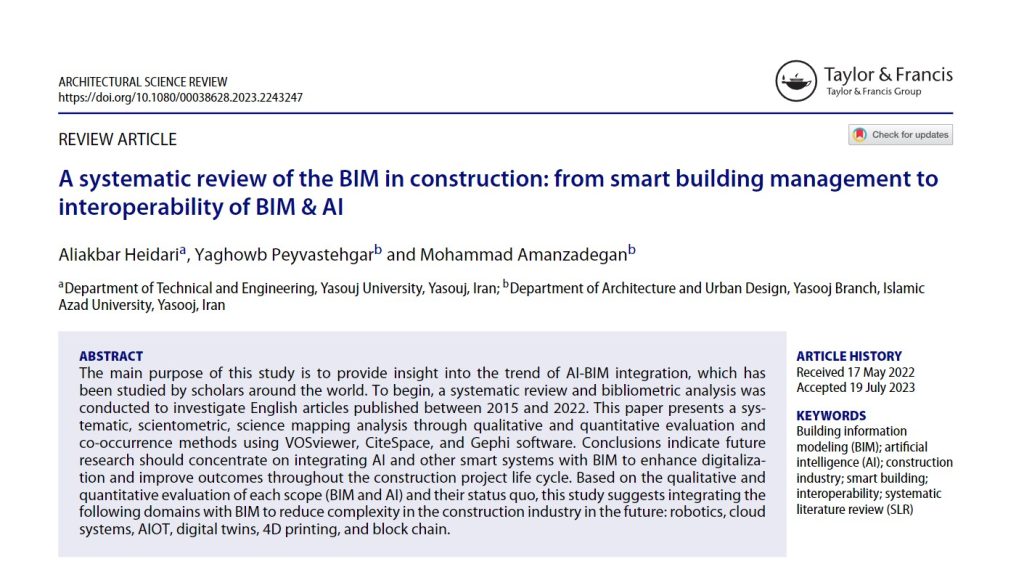 From smart building management to interoperability of BIM & AI | A systematic review of the BIM ...